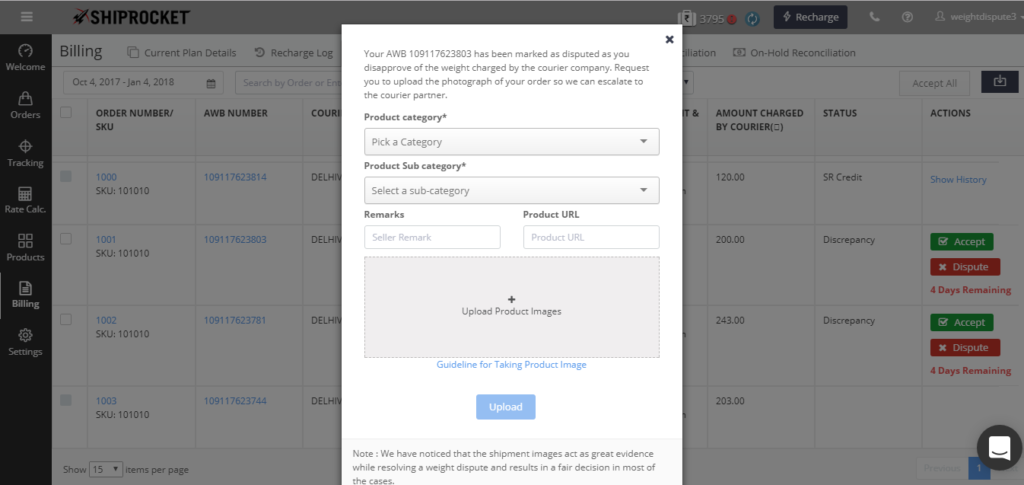 What Is The Weight Dispute Manager in ShipRocket? - KB