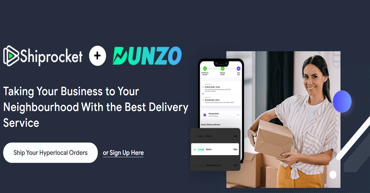 Dunzo Courier/Carrier Integration - Delivery Services India -Shiprocket