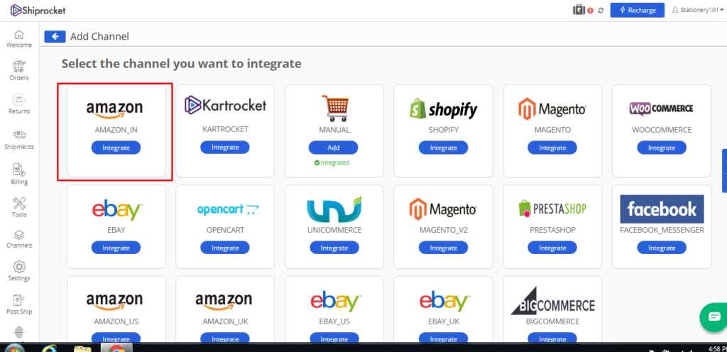 Amazon Shipping App/Plugin Integration - Shiprocket - Amazon Shipping